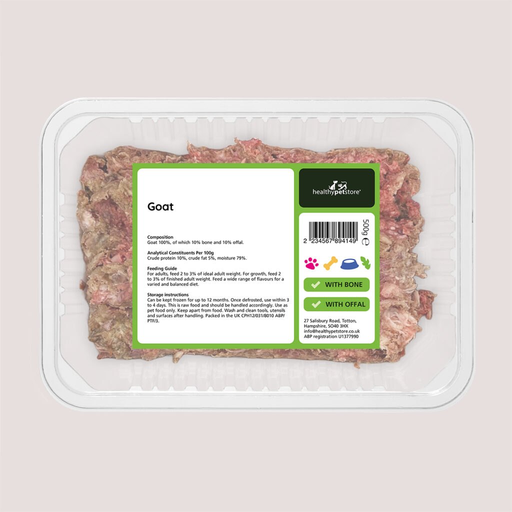 Raw Minced Goat With Bone & Offal 500g | Healthy Pet Store